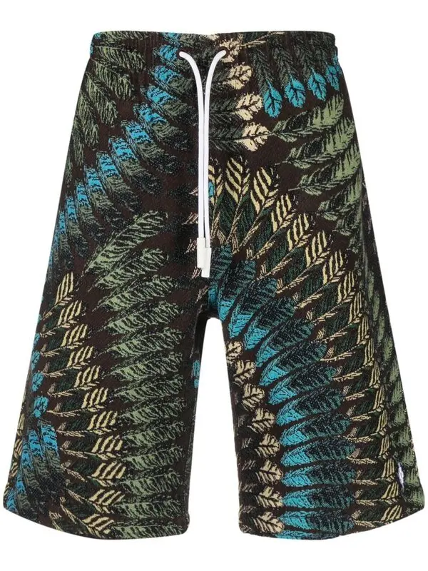 COUNTY OF MILAN Feather-print Straight-leg Shorts