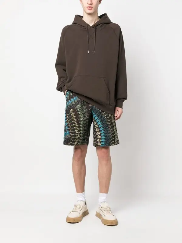 COUNTY OF MILAN Feather-print Straight-leg Shorts