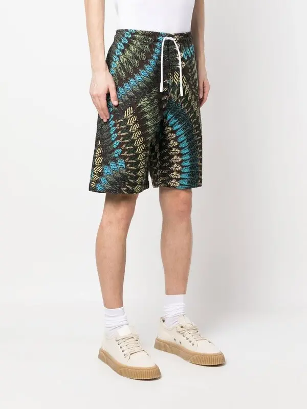 COUNTY OF MILAN Feather-print Straight-leg Shorts