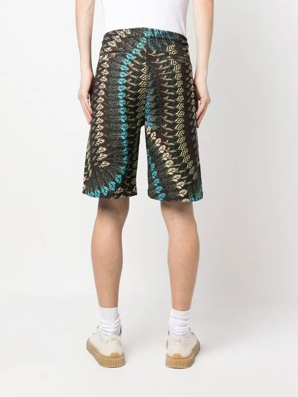 COUNTY OF MILAN Feather-print Straight-leg Shorts