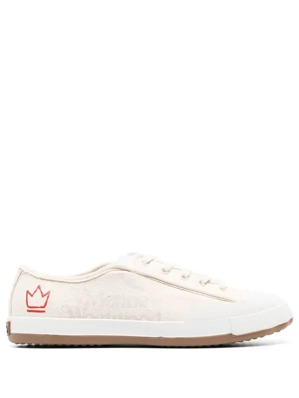 VIVIENNE WESTWOOD Logo-print Low-top Sneakers - Neutrals