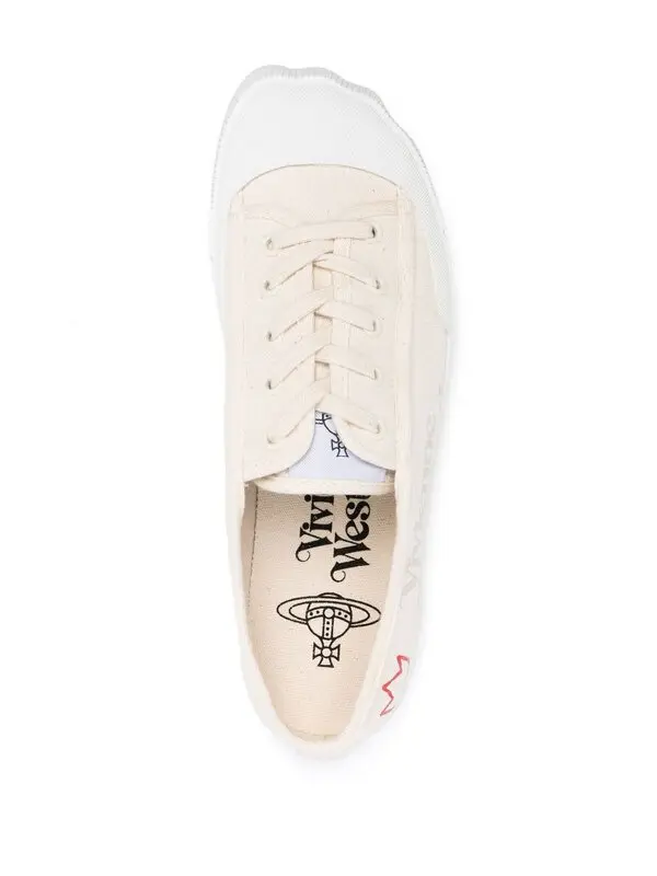 VIVIENNE WESTWOOD Logo-print Low-top Sneakers - Neutrals