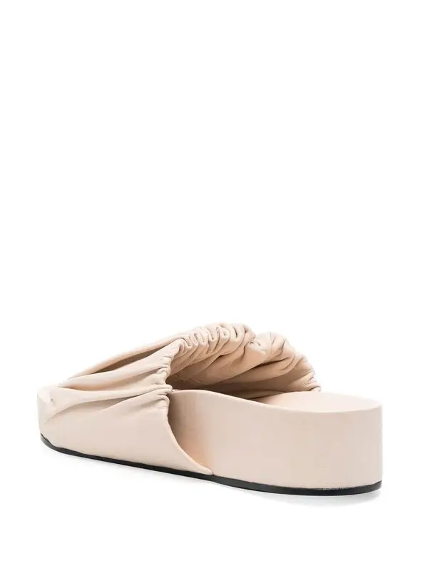 JIL SANDER Leather Platform Sandals