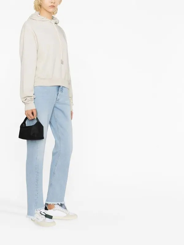 Off-White Cotton Embroidered Hoodie