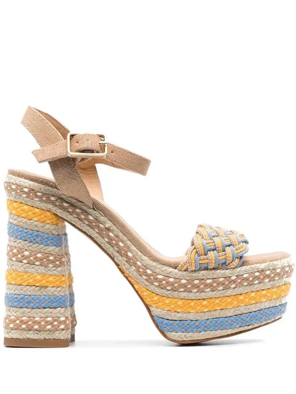 CastaÑer 140mm Anne Braided Sandals - Neutrals