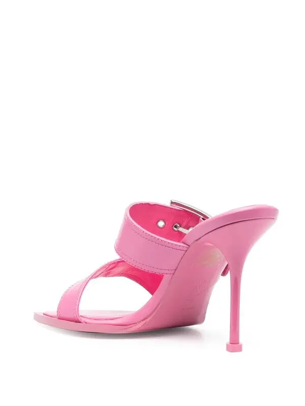 Alexander McQueen 100mm Buckled Leather Sandals - Pink