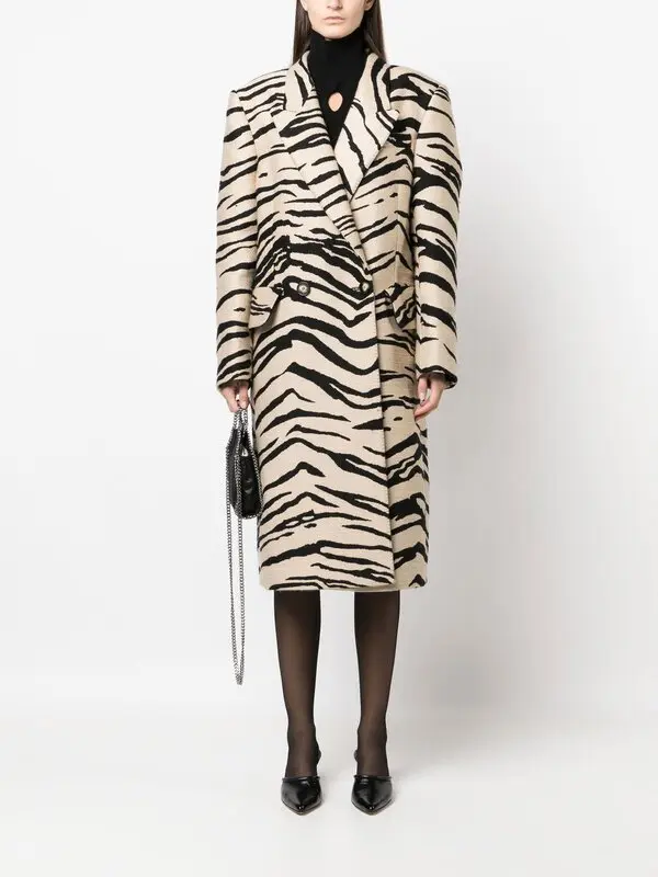 Stella McCartney Tiger Print Double-breasted Coat