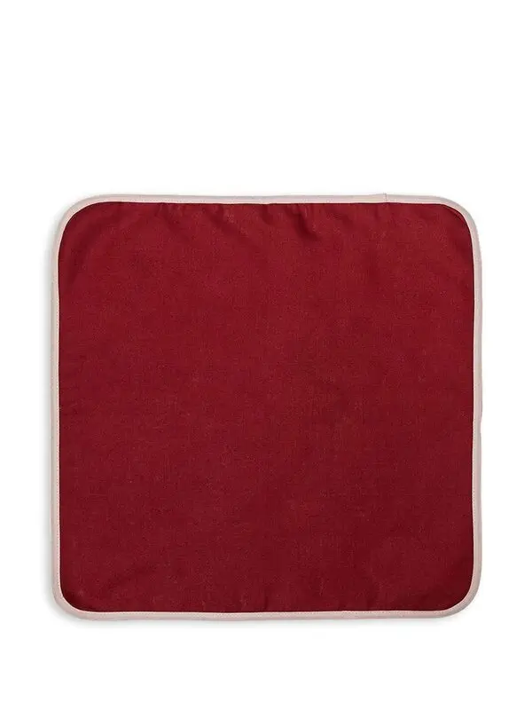 La DoubleJ Contrast Trimming Napkin Two-piece Set - Red