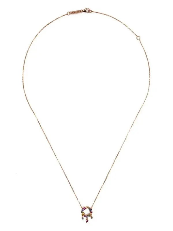 SUZANNE KALAN 18kt Rose Princess Rainbow Mini Sapphire Cascade Necklace