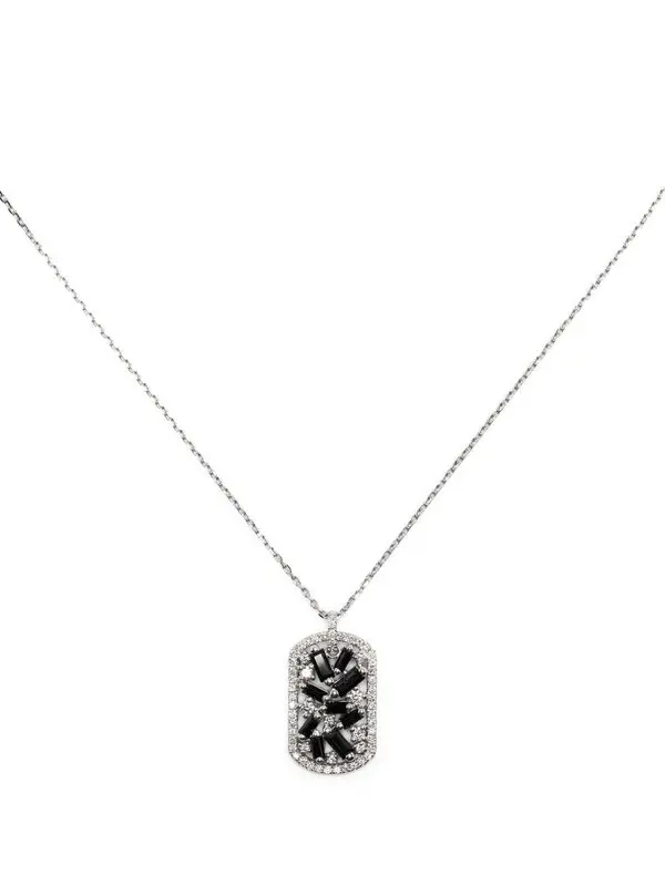 SUZANNE KALAN 18kt White Gold Diamond And Sapphire Necklace - Silver