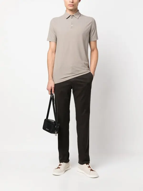 ZANONE Short-sleeved Polo Shirt - Neutrals