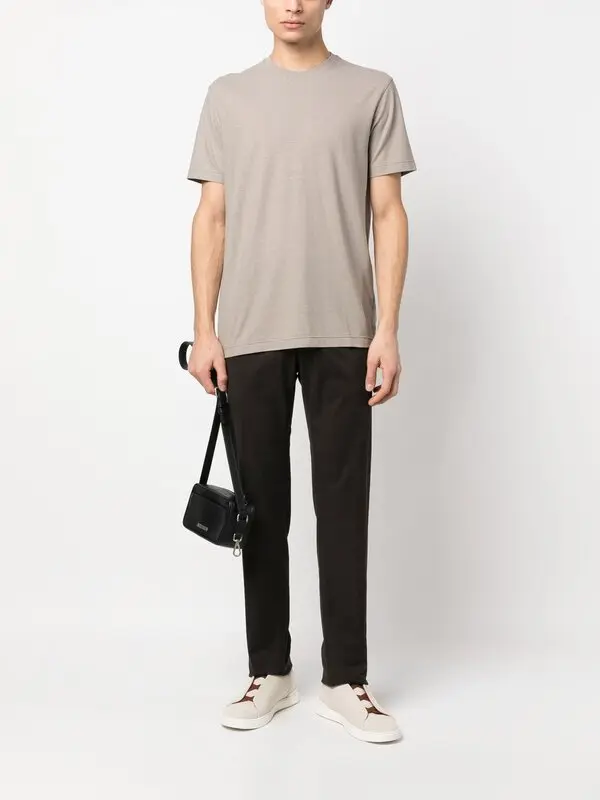 ZANONE Short-sleeved Cotton T-shirt - Neutrals