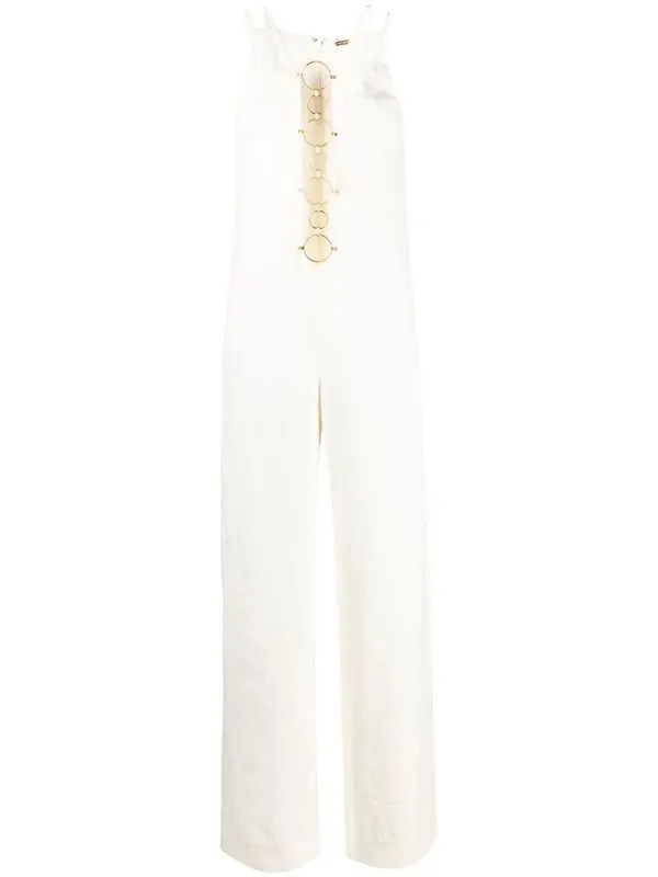 Cult Gaia Raye Linen-blend Jumpsuit - White