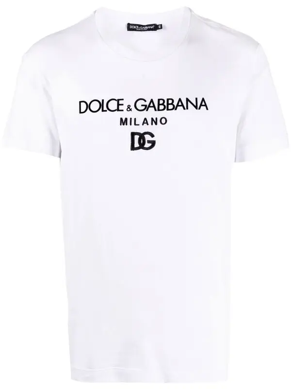 Dolce & Gabbana Dg Essentials Logo-embroidered T-shirt - White