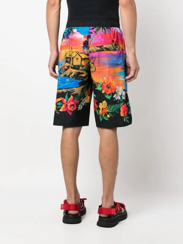 Dolce & Gabbana Tropical-print Bermuda Shorts - Pink