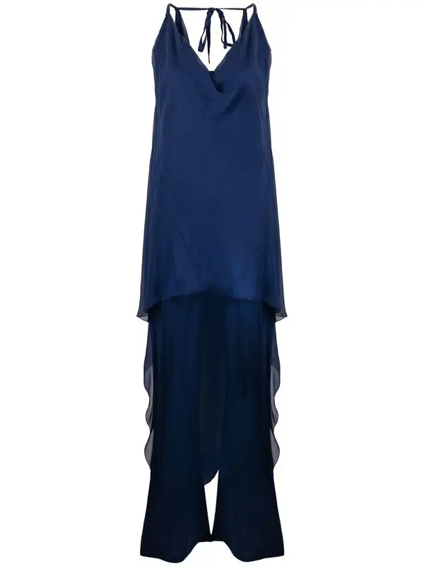 Alberta Ferretti Cowl Neck High-low Dress