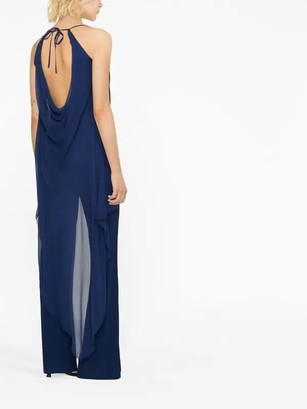 Alberta Ferretti Cowl Neck High-low Dress