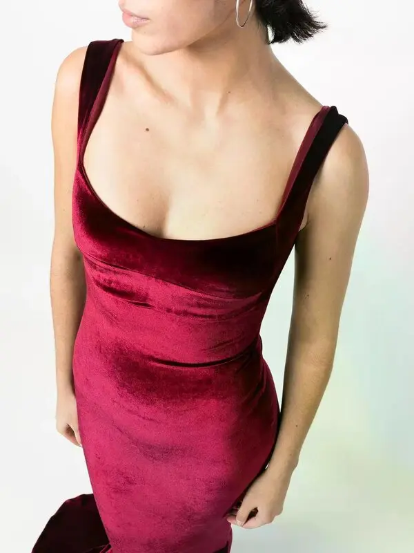 ATU BODY COUTURE Velvet Mermaid Maxi Gown - Red