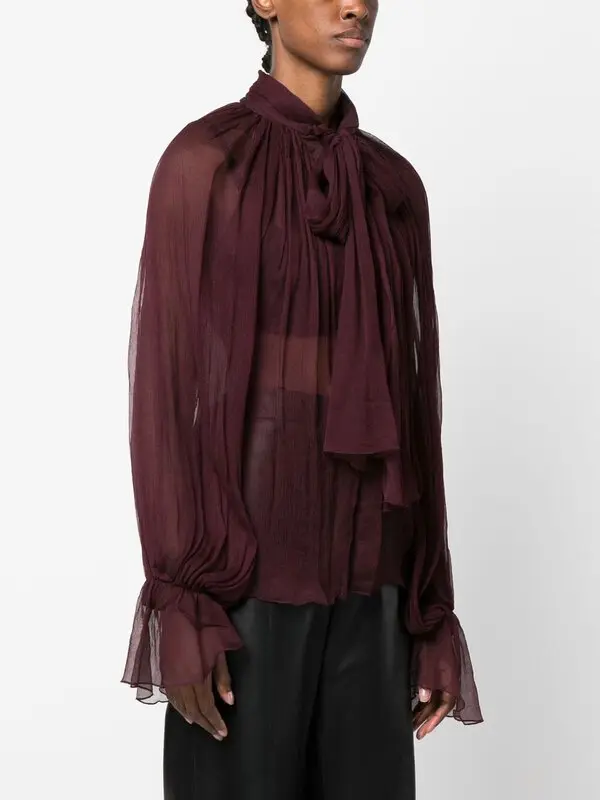 ATU BODY COUTURE Semi-sheer Blouse - Red