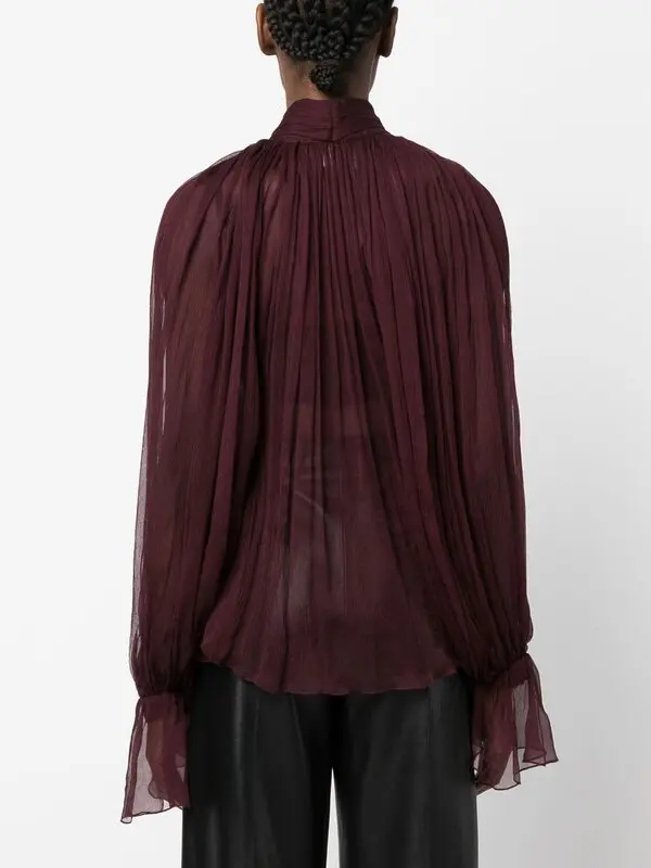 ATU BODY COUTURE Semi-sheer Blouse - Red