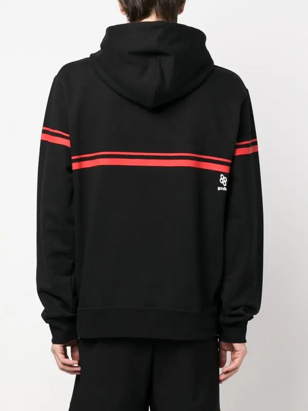 Gcds Stripe-detail Cotton Hoodie