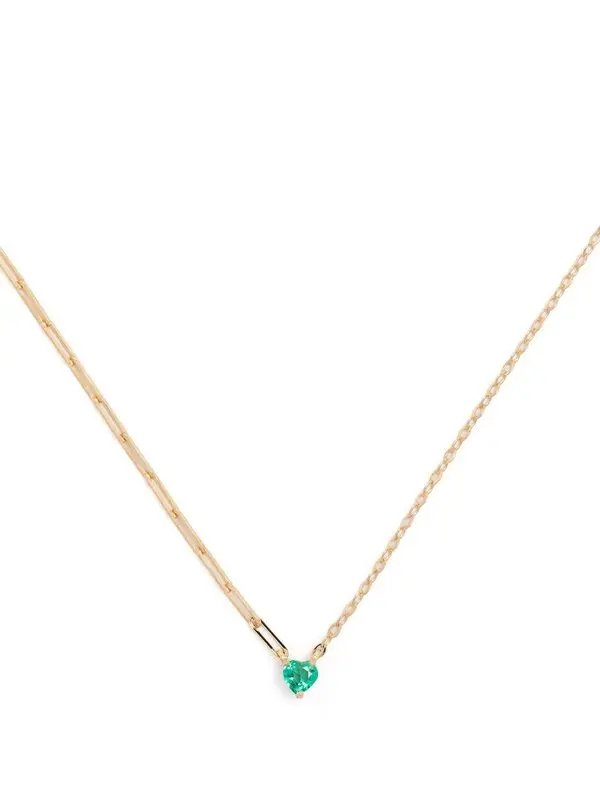Yvonne Léon 18kt Yellow Emerald Heart Necklace
