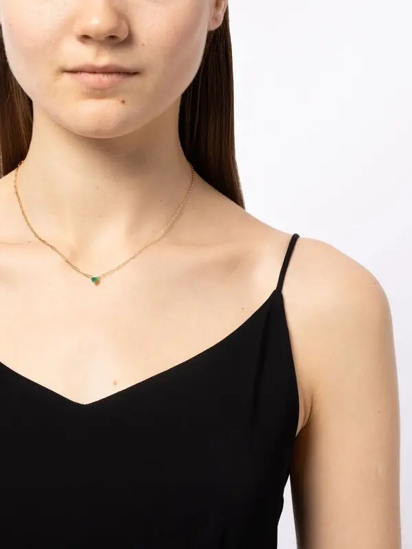 Yvonne Léon 18kt Yellow Emerald Heart Necklace
