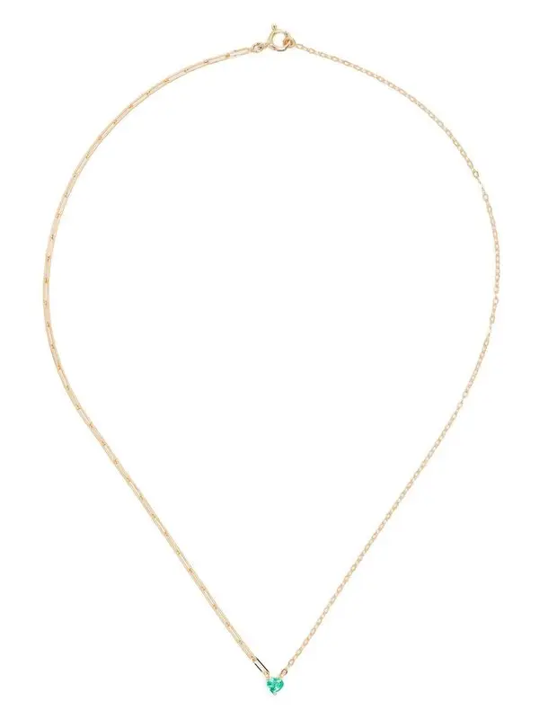 Yvonne Léon 18kt Yellow Emerald Heart Necklace