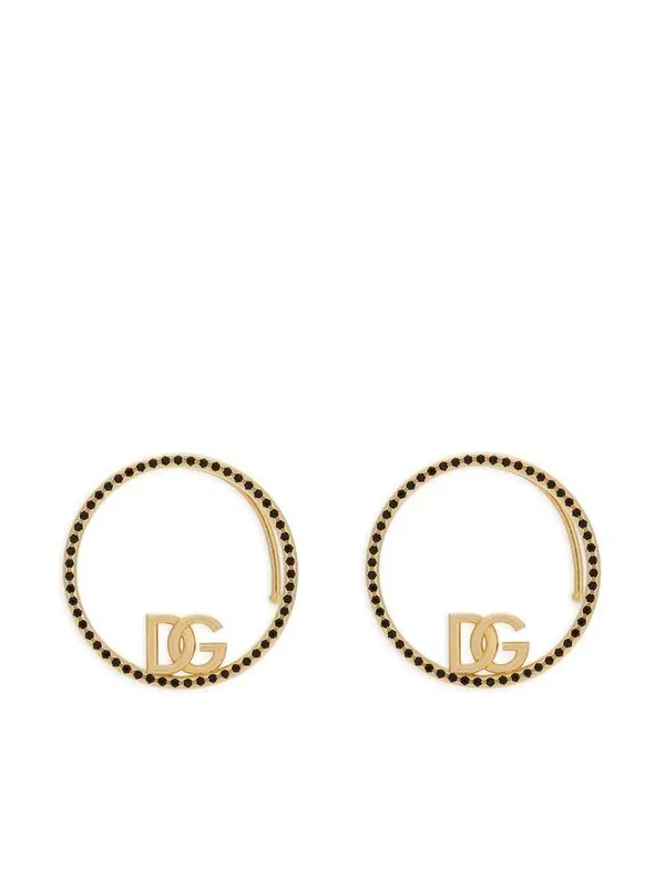 Dolce & Gabbana Dg-logo Rhinestone-embellished Ear Cuffs - Gold