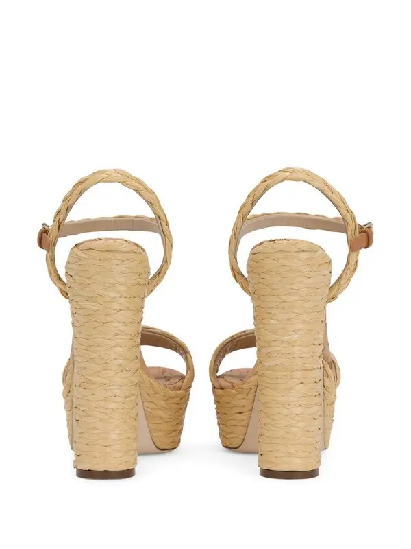 Dolce & Gabbana 145mm Raffia Platform Sandals