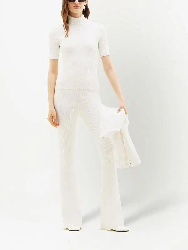 COURREGES Reediton Ribbed Flared Trousers - White