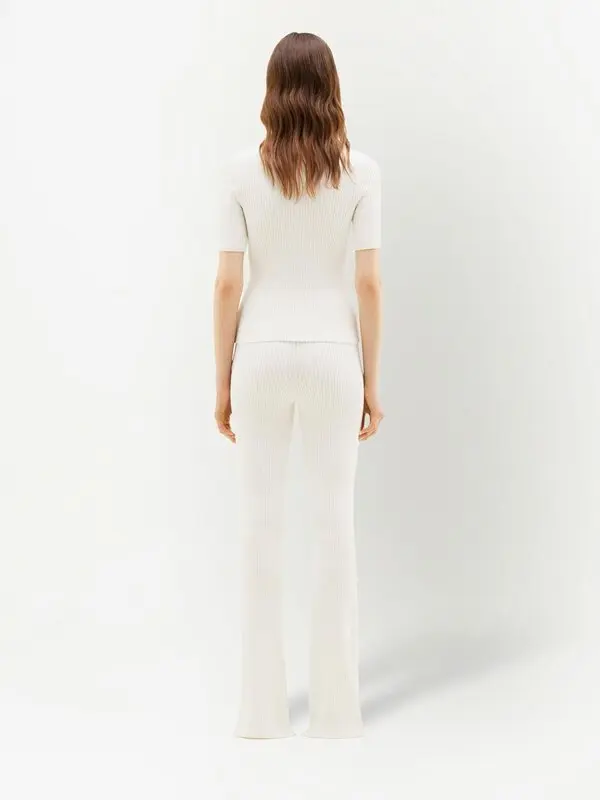COURREGES Reediton Ribbed Flared Trousers - White