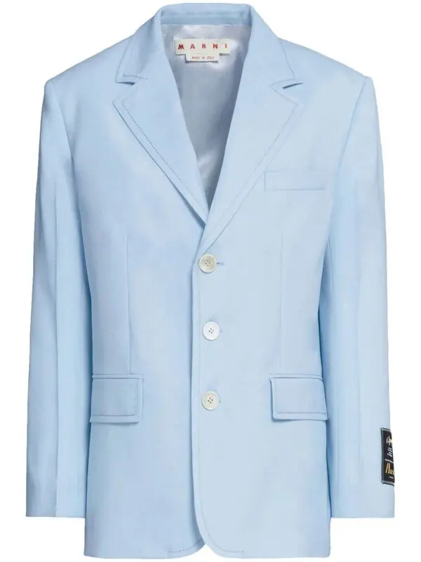 Marni Single-breasted Wool Blazer - Blue