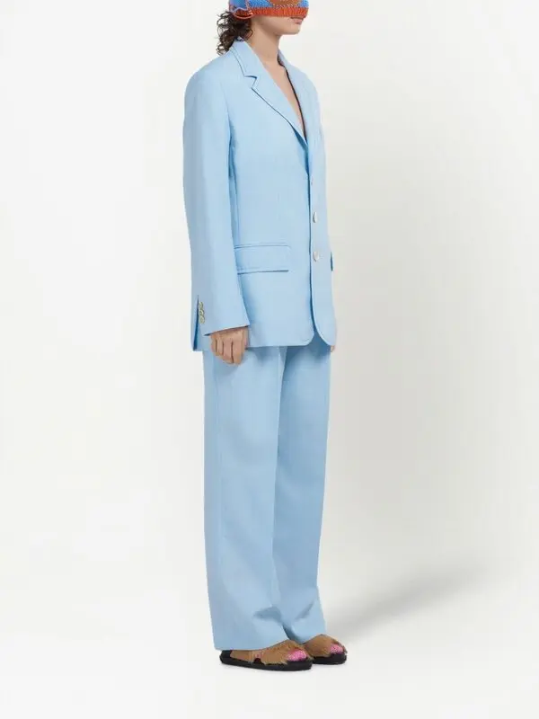 Marni Single-breasted Wool Blazer - Blue
