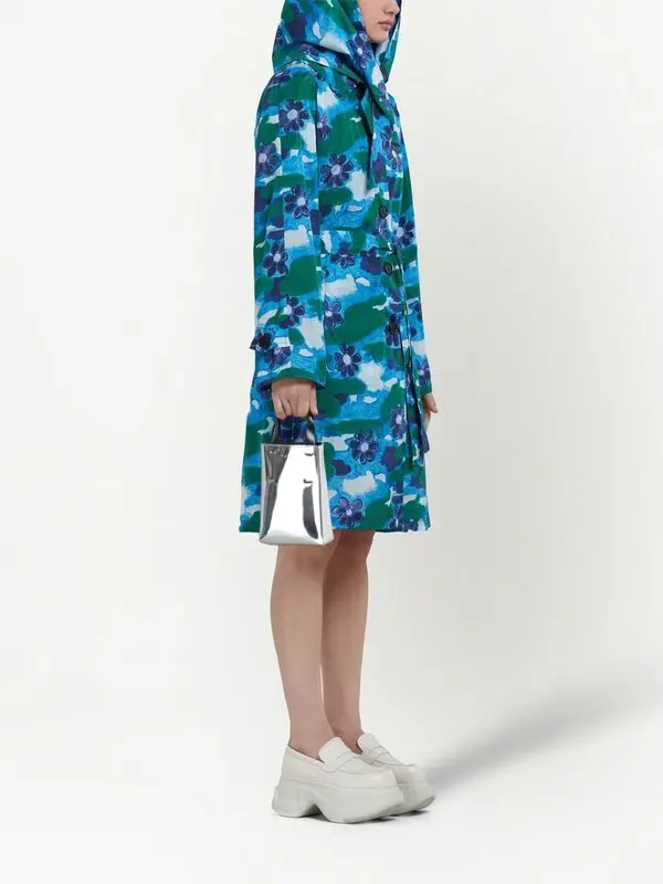 Marni All-over Floral-print Hooded Coat