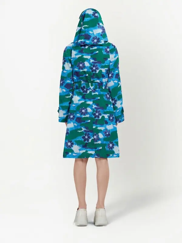 Marni All-over Floral-print Hooded Coat