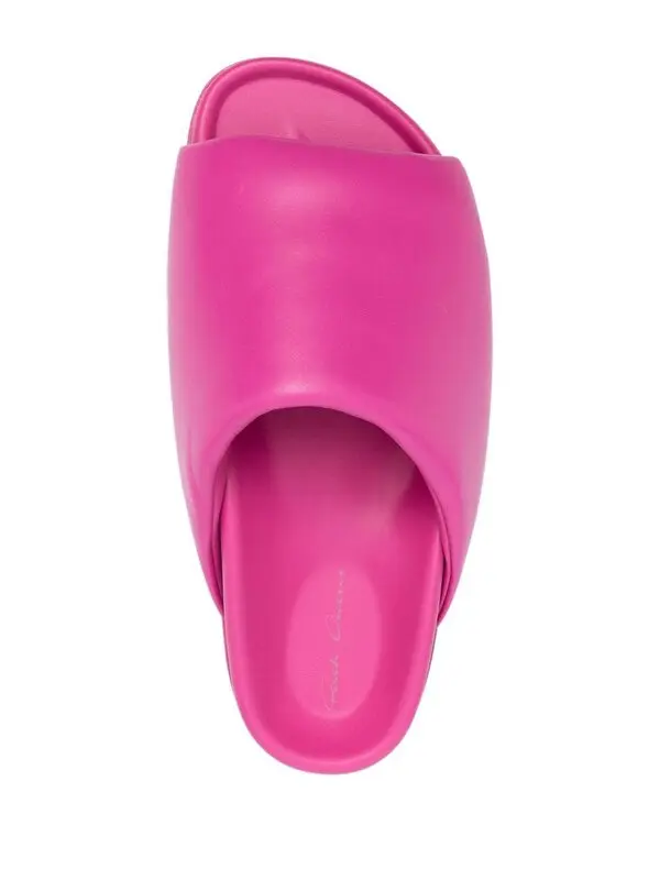 Rick Owens Granolas Leather Slides - Pink