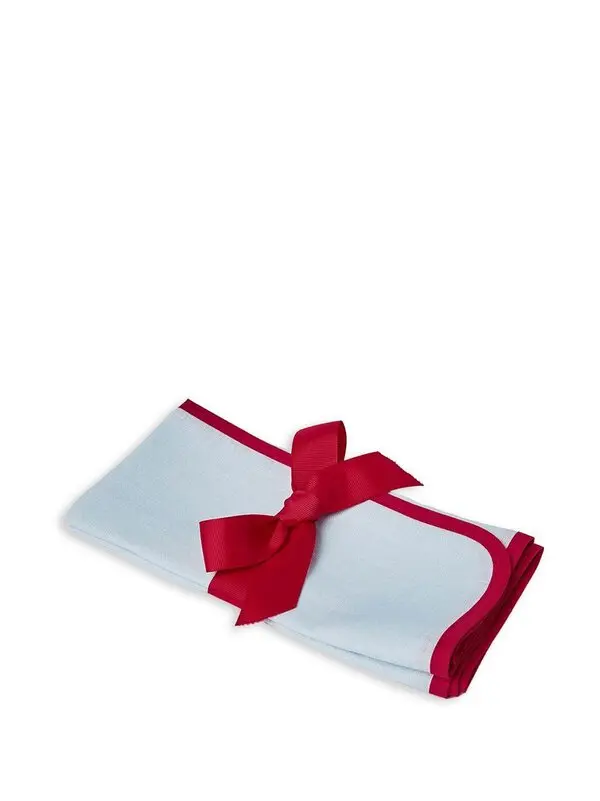 La DoubleJ Contrast Trimming Napkin Two-piece Set - Blue