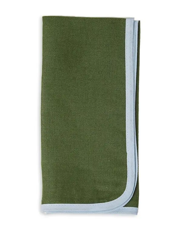 La DoubleJ Contrast Trimming Napkin Two-piece Set - Green