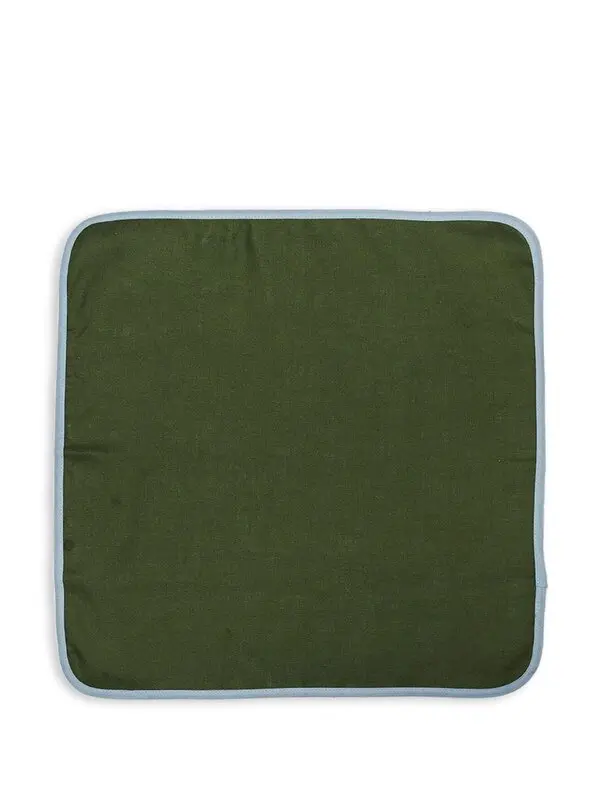 La DoubleJ Contrast Trimming Napkin Two-piece Set - Green