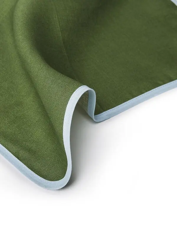 La DoubleJ Contrast Trimming Napkin Two-piece Set - Green