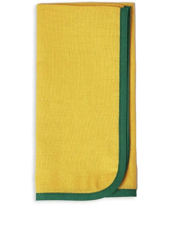 La DoubleJ Set Of Two Linen Napkins - Yellow