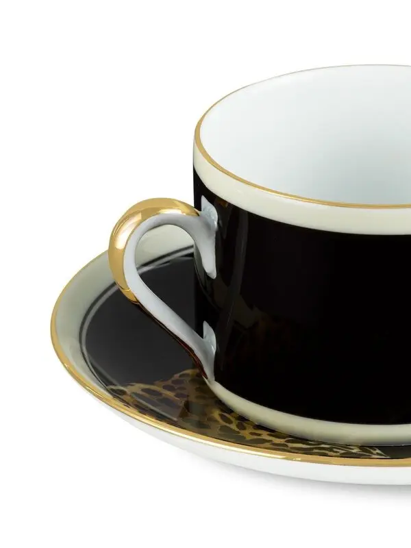 Dolce & Gabbana Leopard-print Porcelain Tea Set - Black