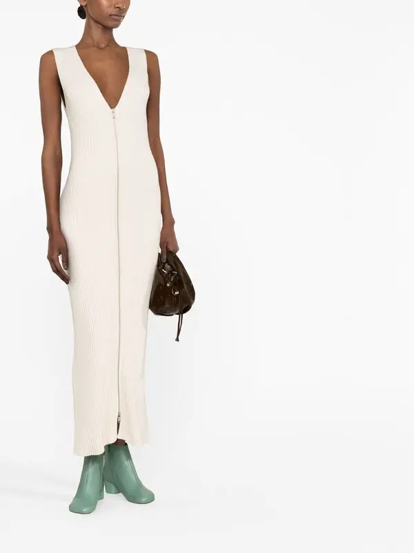 JIL SANDER Ribbed Knit Midi Dress