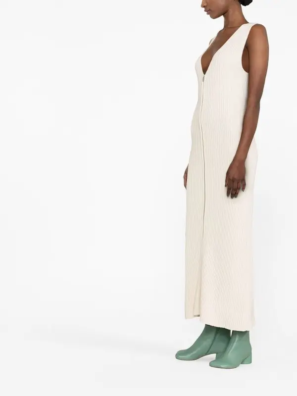 JIL SANDER Ribbed Knit Midi Dress