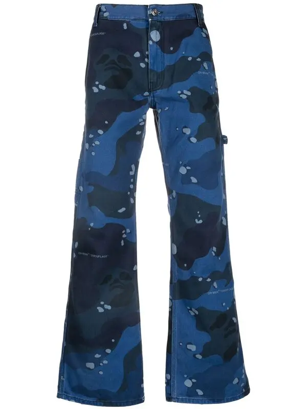 Off-White Camouflage-print Carpenter Jeans - Blue
