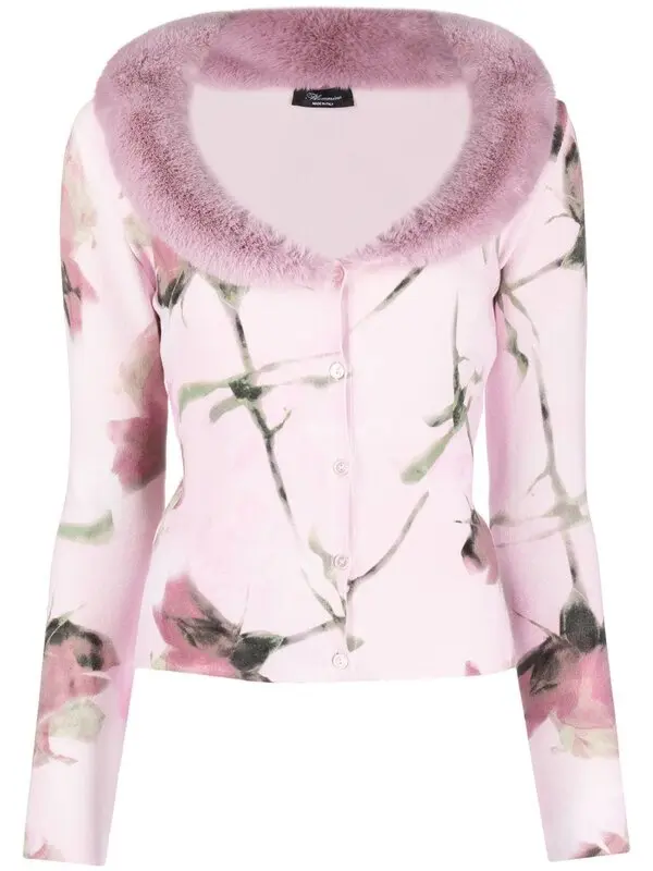 Blumarine Rose-print Cardigan