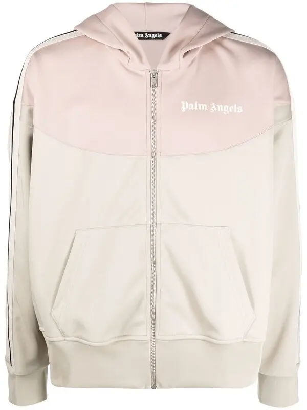 Palm Angels Panelled Hooded Track Jacket - Neutrals