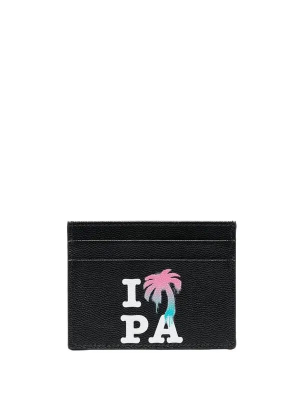 Palm Angels Graphic-print Cardholder - Black