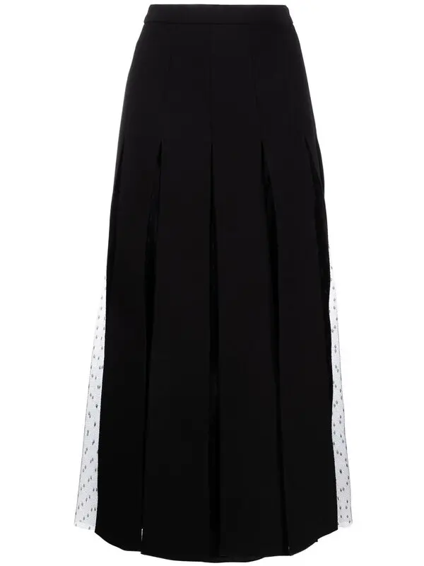 Red Valentino Tulle-panelled Midi Skirt